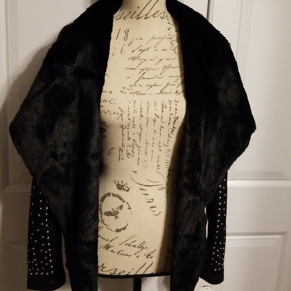 XOXO | Jackets & Coats | Nwt Xoxo Black Suede Silver Studded Jacket ...
